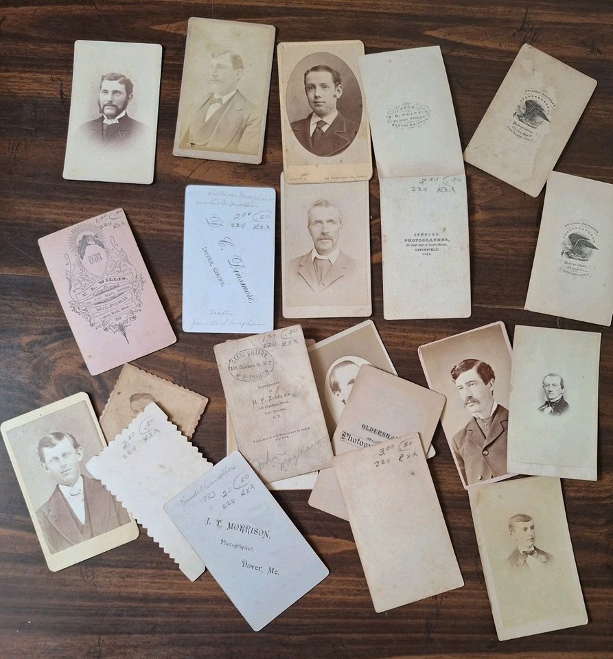 1800s Antique Lot Of 22 Professional Men Cabinet Cards Photographs | eBay