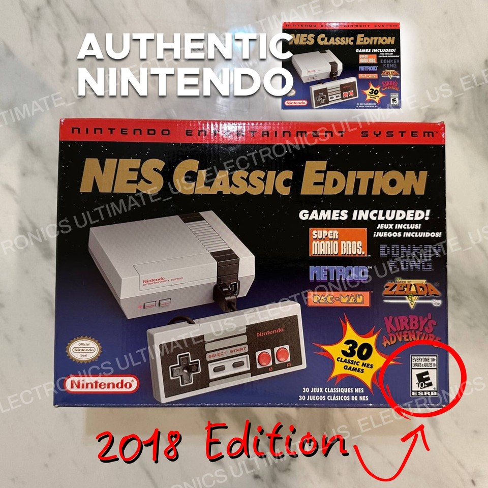 Authentic Nintendo Classic Edition NES Mini Game Console USA Genuine 30 ...