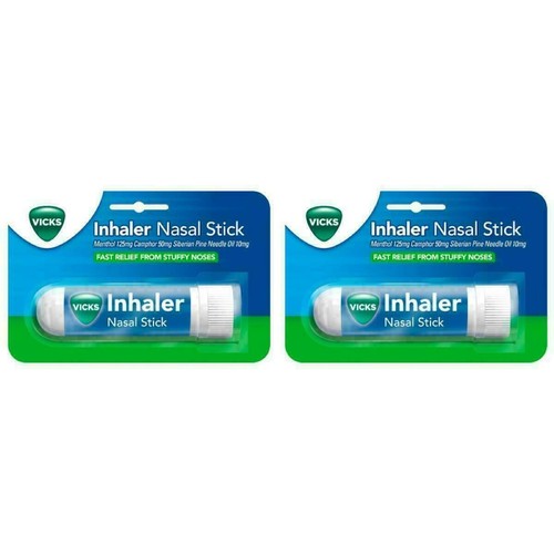 2 X Vicks Inhalateur Nasal Bâton 0.5ml Soulage Stuffy Nez,Toux ,Froid ...