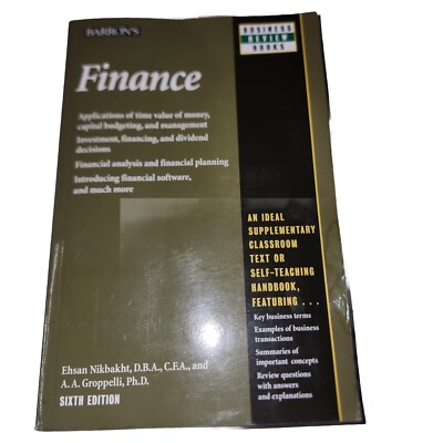 Barron's Business Review Ser.: Finance by Ehsan Nikbakht and A. A ...