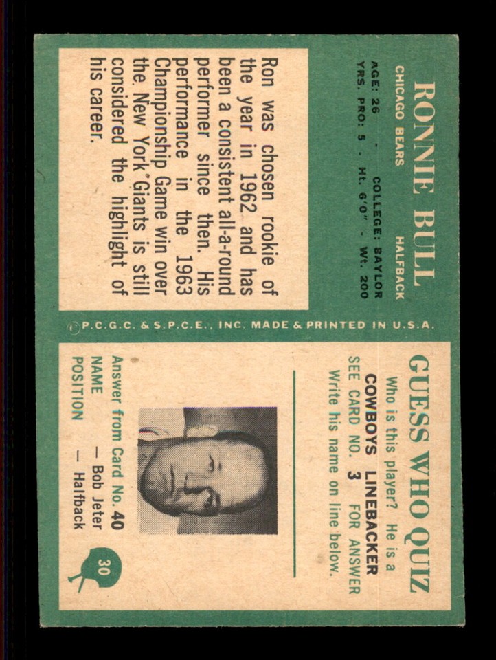 1966 Philadelphia #30 Ron Bull | eBay