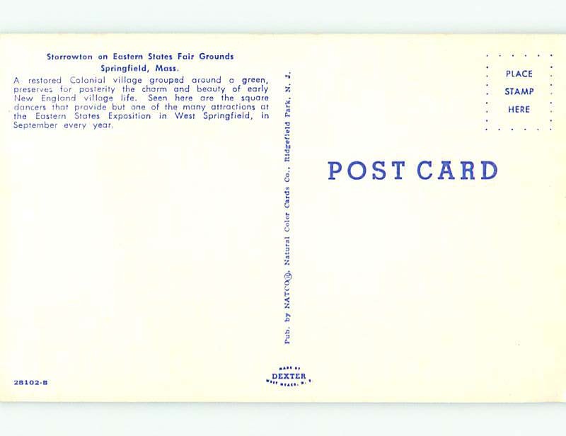 Unused Pre-1980 COLONIAL VILLAGE AT STATE FAIR Springfield MA 60.000 ...