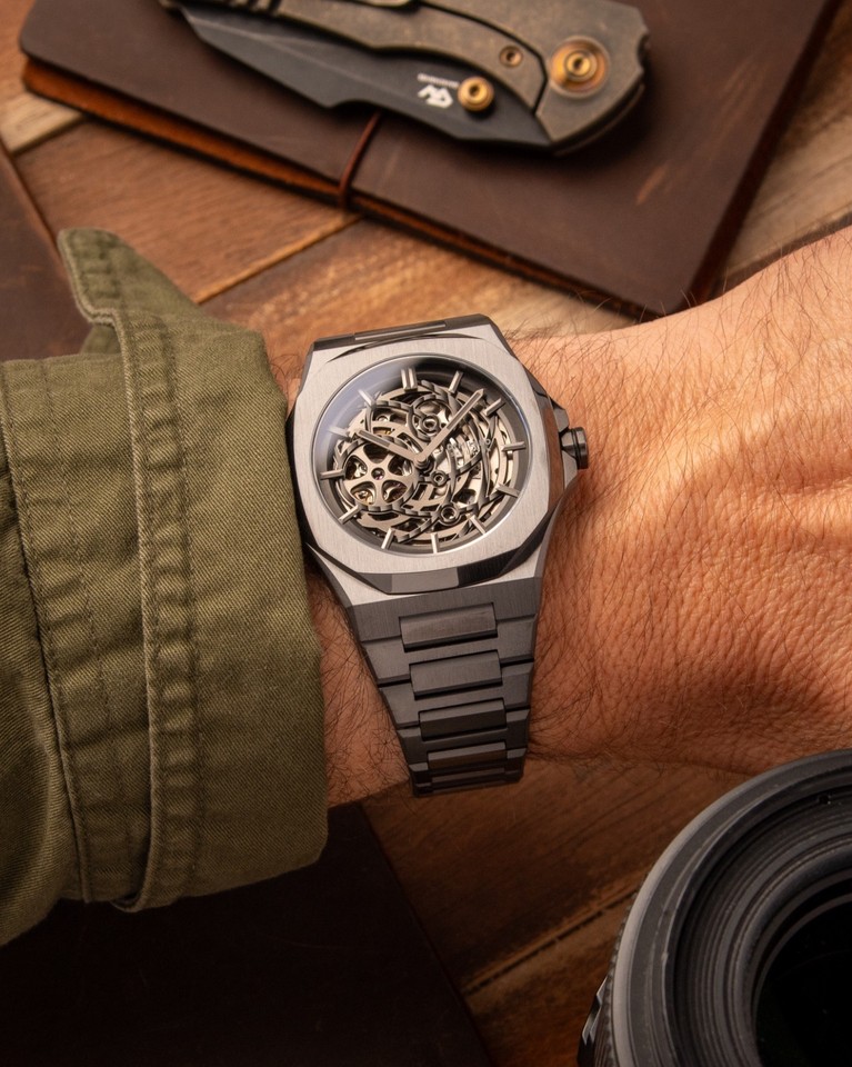 D1 Milano Skeleton Watch Gun Metal | eBay