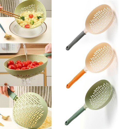 Silicone Pasta Colander Long Handle Food Strainer Durable Drain ...
