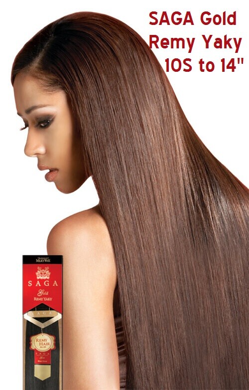 SAGA GOLD REMY YAKY 100% HUMAN HAIR STRAIGHT WEAVE 10S, 10”, 12”, 14 ...