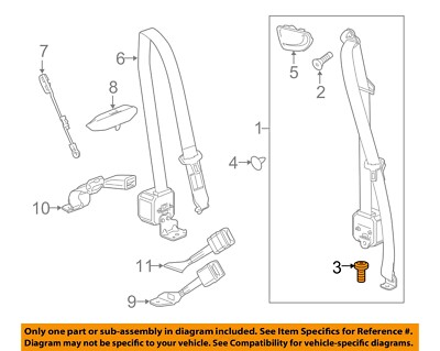 GM OEM 96-23 Acadia Front Seat Belts-Seat Belt Assy Lower Bolt 11611776 ...