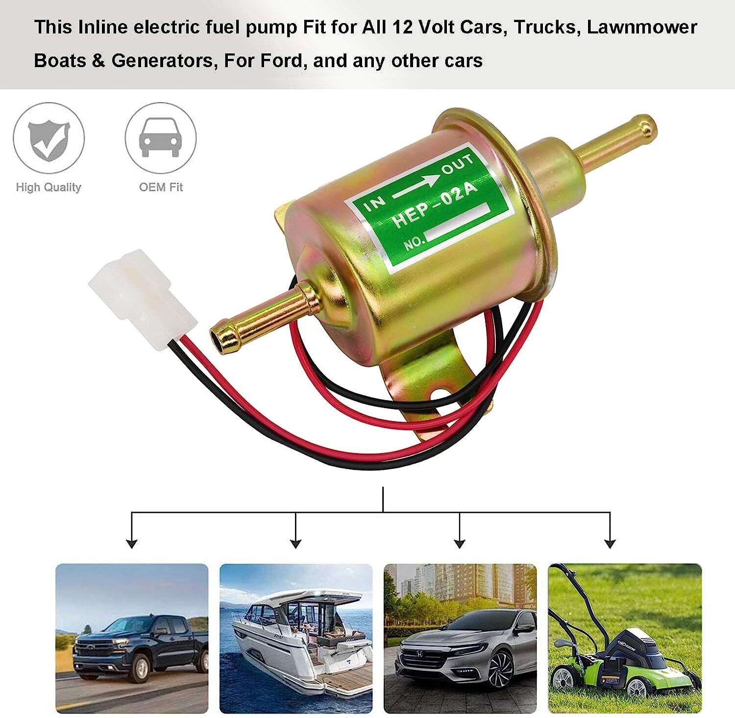 12V Universal 3-6 PSI Gas Diesel Low Pressure Electric Fuel Pump Kit ...