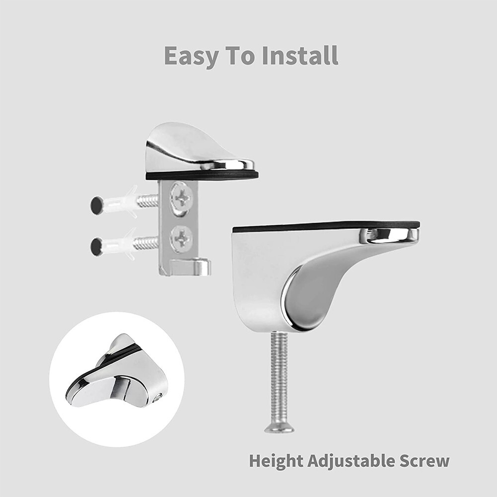 Glass Clamp Adjustable Brackets Fixed For 3-20 Mm Thick Shelf Partition ...