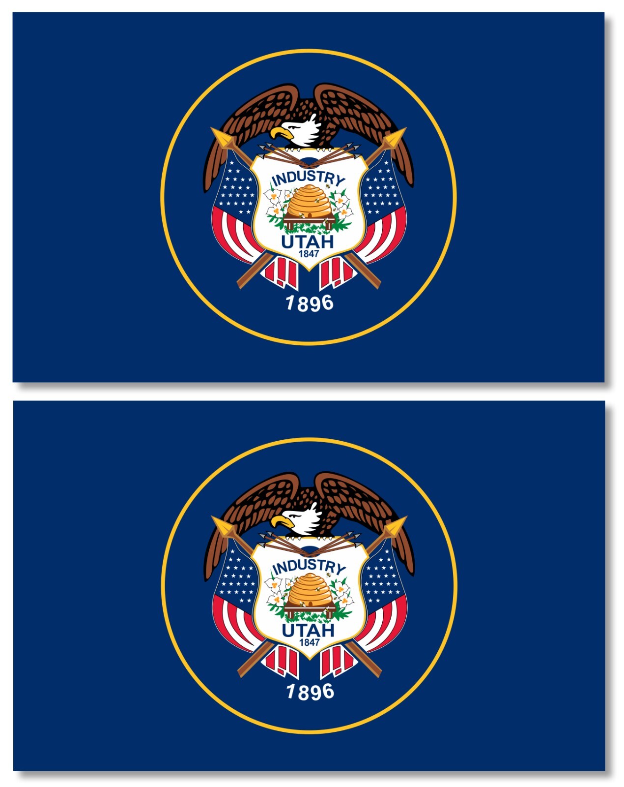 Two Pack Utah Flag Car Truck Window Bumper Laptop Cup Cooler Sticker ...