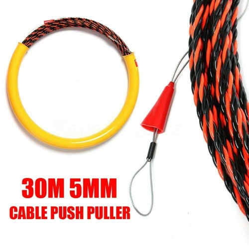 30M 5MM Durable Wire Conduit Cable Push Puller Rodder Snake Fish Tape ...