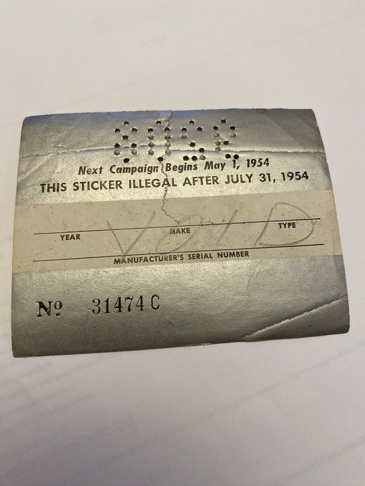 1953 pennsylvania inspection sticker Bus Truck Trailer Car | eBay