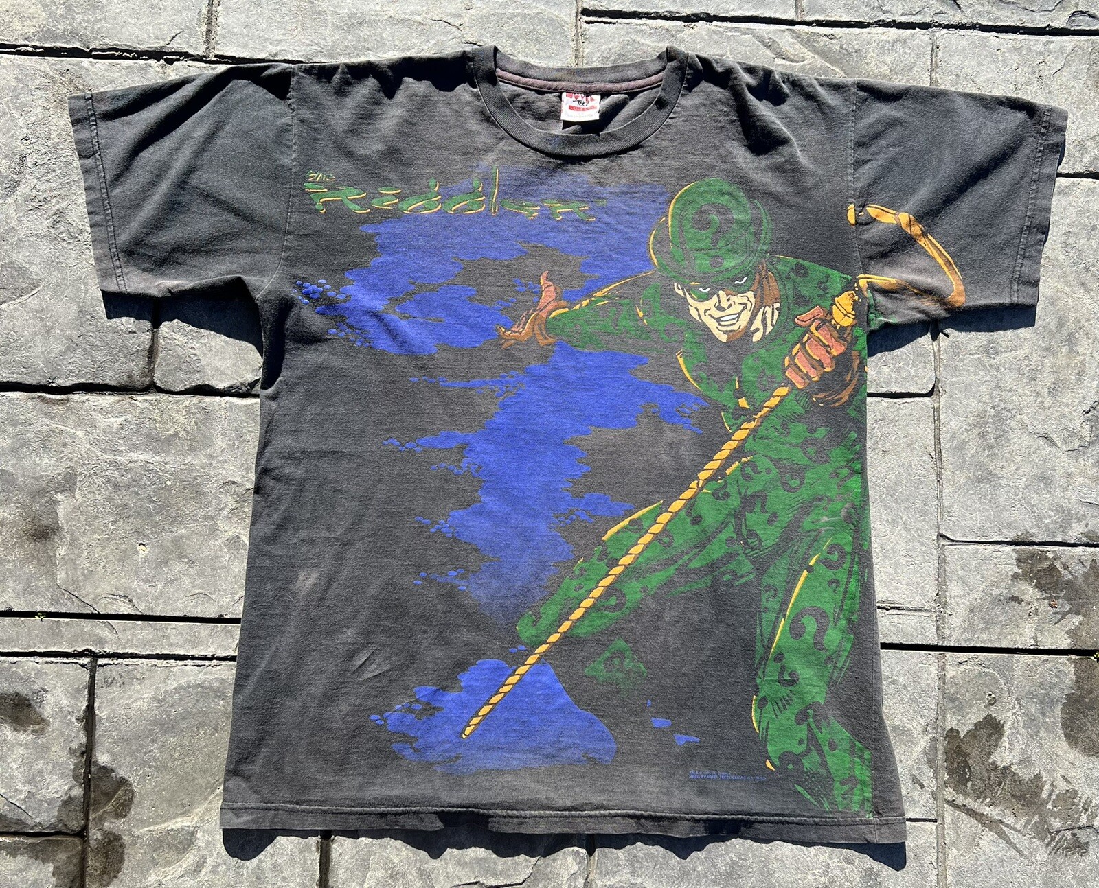 Vintage 1995 Batman Riddler Villain All Over Print Mo… - Gem