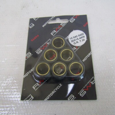 Set Galets MM 20X15,4 Grammes 7,30 RMS Roller Weights Aprilia Scarabeo ...