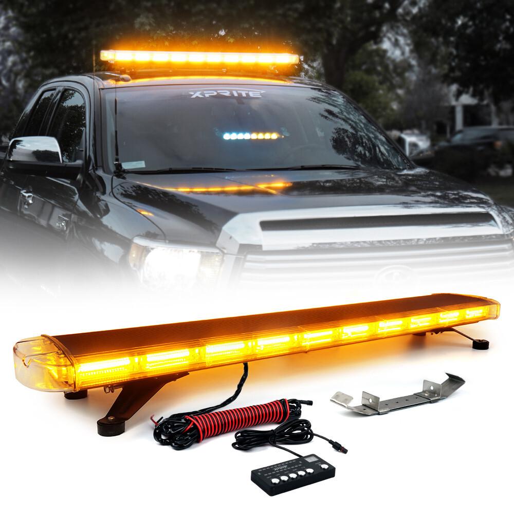 47" Amber Roof Emergency Warn Beacon Tow Truck Strobe Light Bar Traffic ...