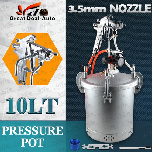 10L Pressure Pot Paint Spray Gun Tank 3.5mm House Paint Hose Paint Air ...