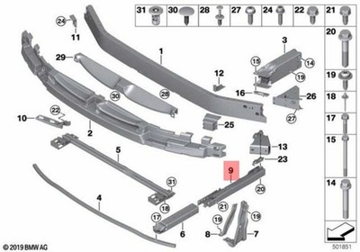Genuine BMW F55 F56 3 doors Adapter Front Bumper bottom Right OEM ...