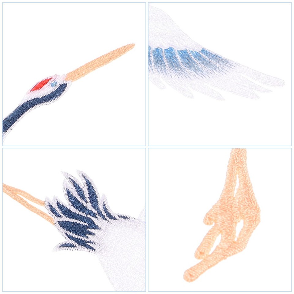 Sew On Patch Crane Shape Patch Small Repairing Patch Clothes Crane ...