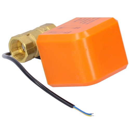 DN20 Professional 2 Way Electric Ball Valve DC12/24V 2‑Wire Brass Ball ...