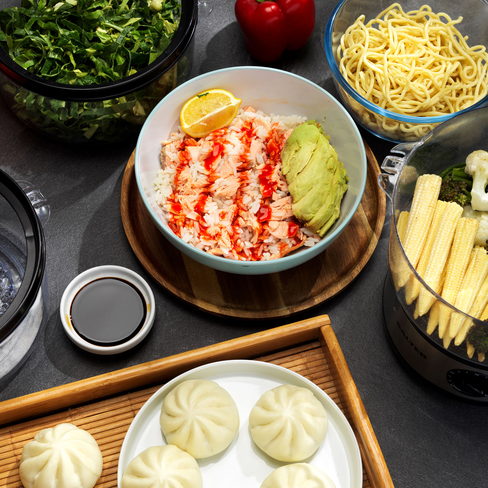 Salter 3-Tier Steamer Multi-Cooker Food Stainless Steel Compact Rice ...