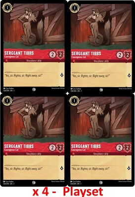 Disney Lorcana TCG - Playset x4 - Sergeant Tibbs 127/204 NM Non-Foil 4x ...