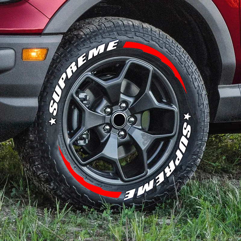 Car Tire Lettering Sticker SUPREME 1.06'' 14''-22'' Full Set For 4 ...