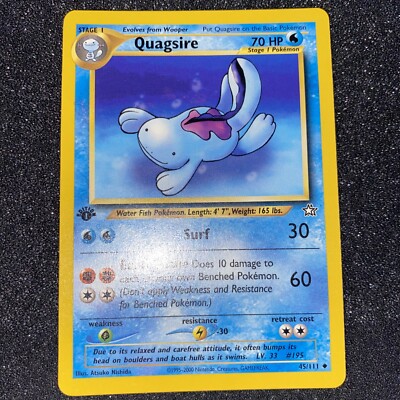 QUAGSIRE Pokemon Card - WOTC - 1st Edition - Neo Genesis - 45/111 - NM ...