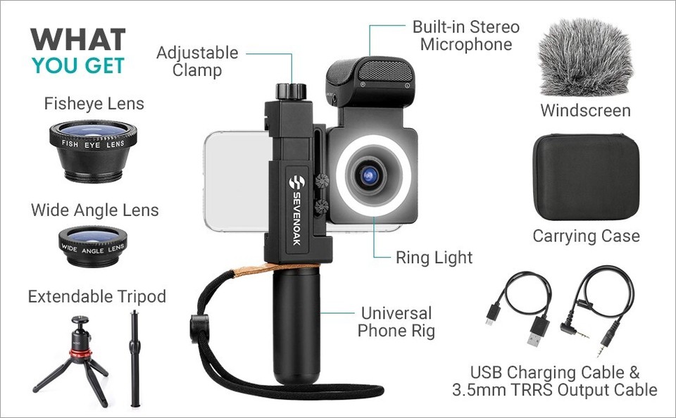 Movo SmartCine Smartphone Video Kit Tripod Bundle Grip Rig Microphone ...