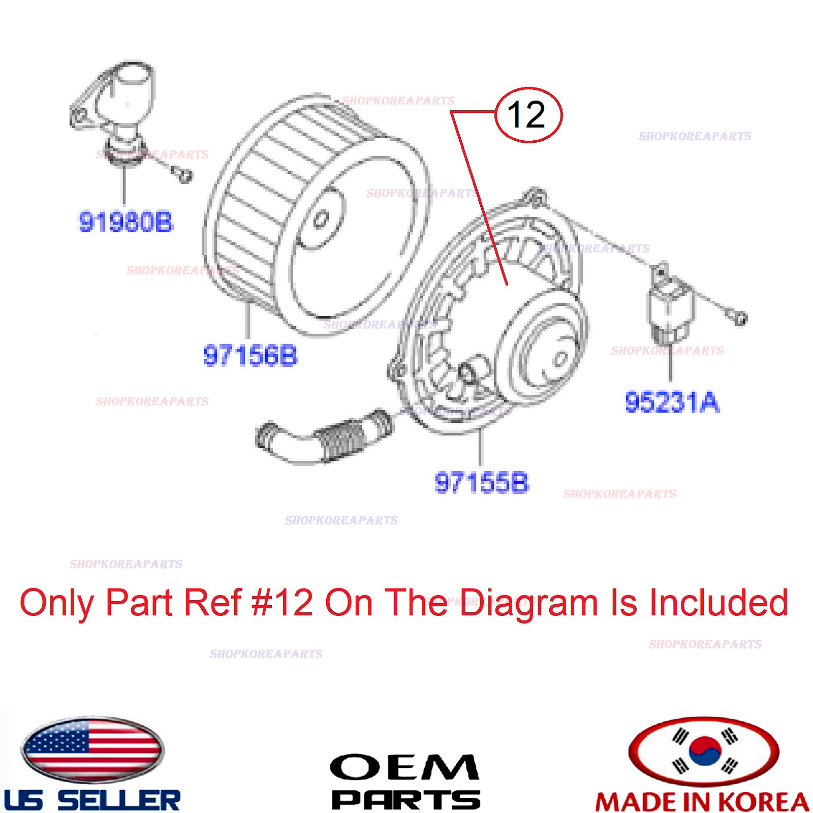 Genuine Genuine HVAC Blower Motor ⭐OEM⭐ Hyundai HD 97155-7A500 | eBay