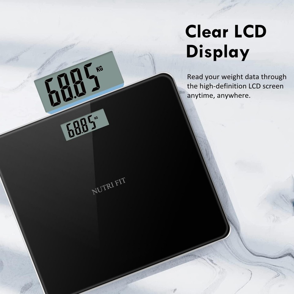 NUTRI FIT Digital Bathroom Scale for Body Weight, Bath Scale for ...