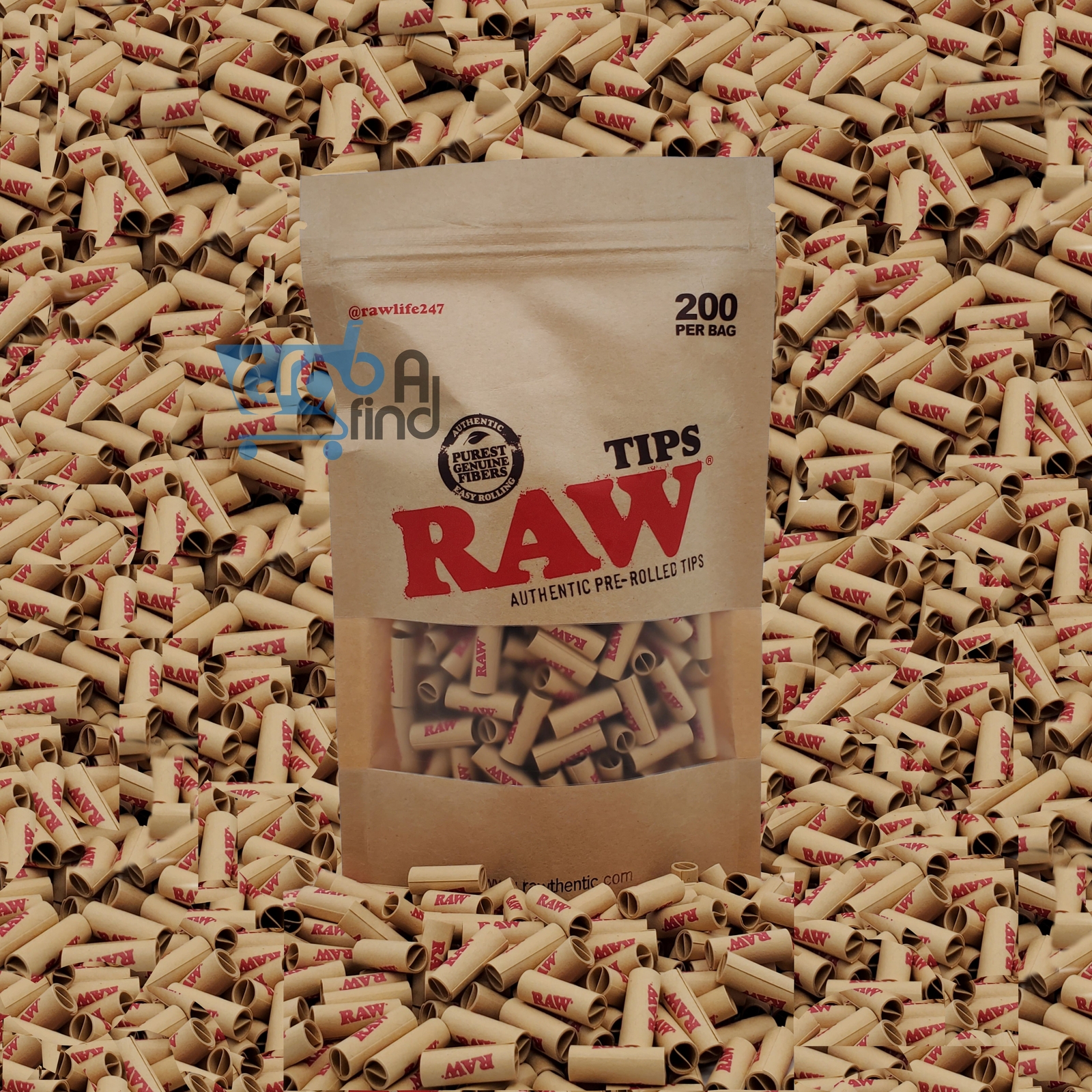 RAW Natural Unrefined Pre-Rolled Filter Tips - 1 Bag of 200 Tips ...