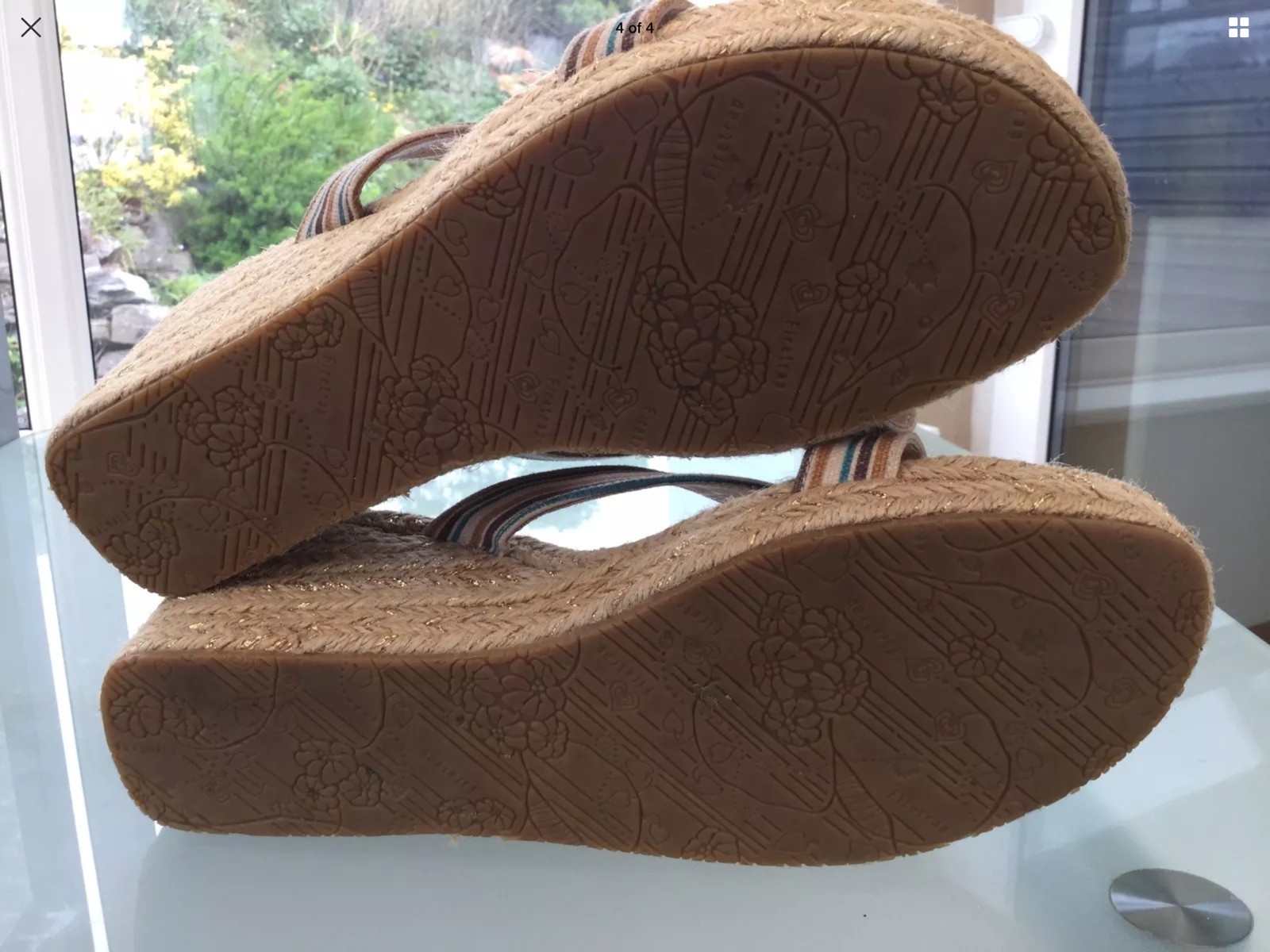 Firetrap Sandals Wedge Heel Gold Thread Detailing | eBay UK