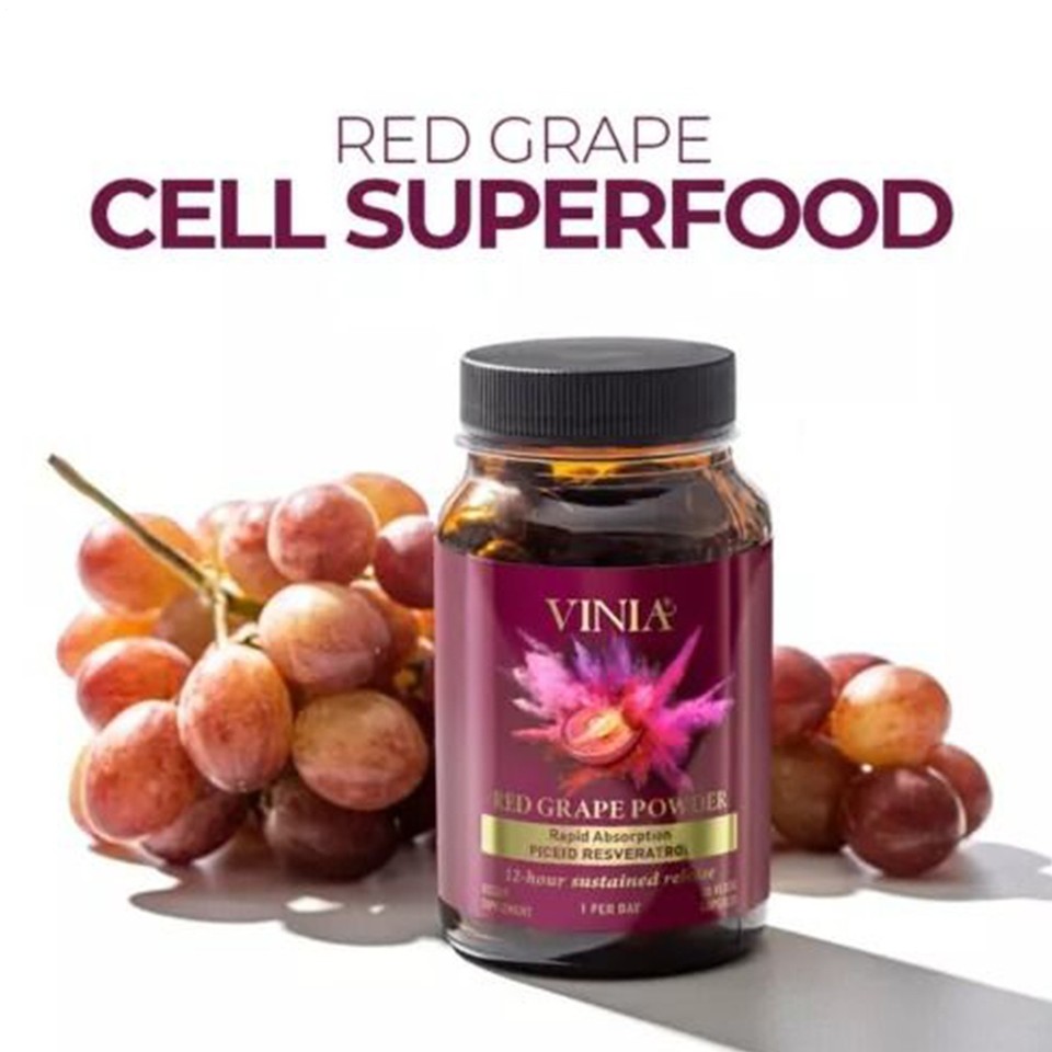 Vinia Red Grape Powder Rapid Absorbtion Piceid Resveratrol 60 Veggie ...