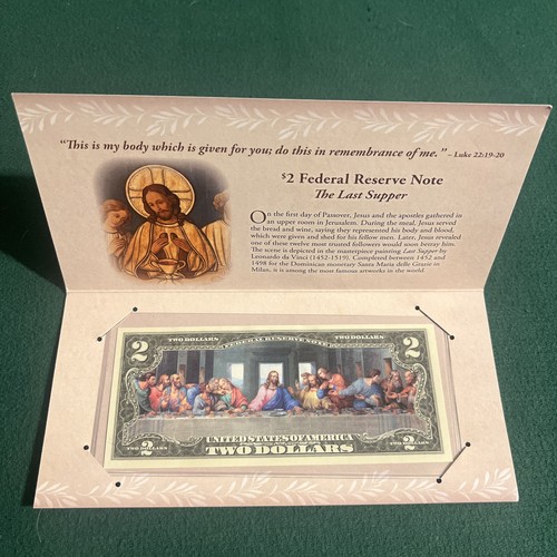 The Last Supper Jesus Christ Federal Reserve Note Legal Tender US $2 ...