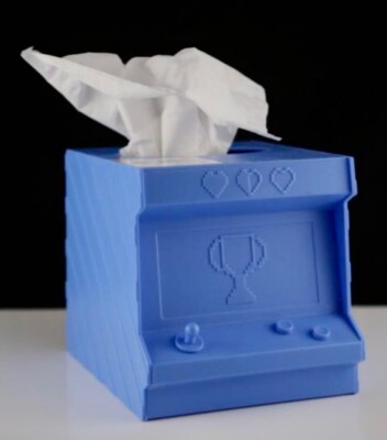 Bullseye Playground Blue Retro Video-game Console Cube Tissue Box Cover ...