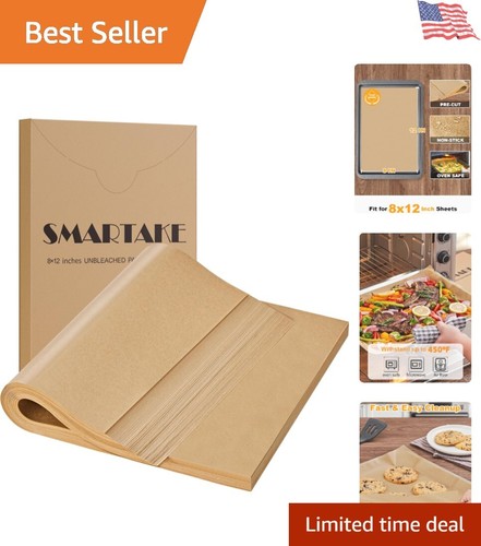 Non-Stick 8x12 Parchment Paper Sheets – 200 Pcs for Baking, Grilling ...