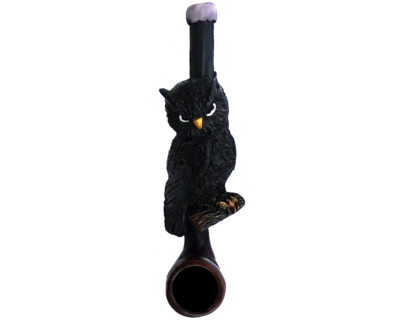 Black Owl Handmade Tobacco Smoking Small Hand Pipe Wise Night Bird ...