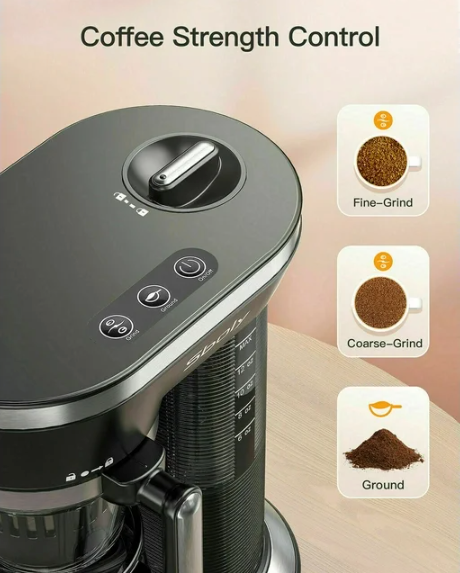 Sboly Automatic Coffee Maker w/ Coffee Grinder Fast Brew Coffee Machine ...