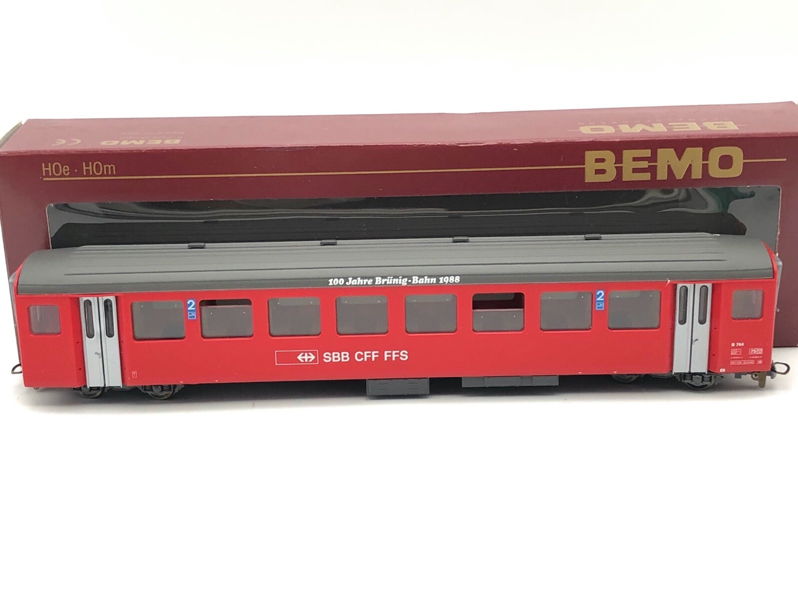SBB CFF FFS B 744 “100 Years” 2nd Class Passenger Car BEMO HOm 3271 424 ...