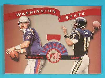 1999 Playoff Prestige Alma Mater #AM13 Drew Bledsoe/Ryan Leaf WSU Jumbo ...