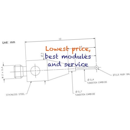 FOR CMM Touch Probe CMM Stylus Tips M2 Thread 0.5mm Ruby Ball A-5000 ...