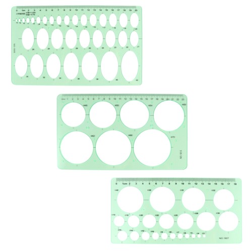 3 Pcs Circle Stencil Template Drawing Templates Set Oval Templates | eBay