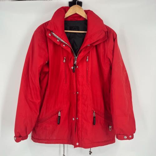 Bogner Ski Snow Jacket Red Full Zip Insulated Zippered Pockets Outdoor ...