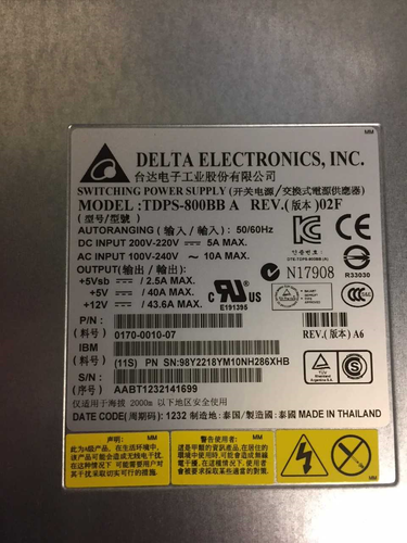 98Y2218 IBM Power Supply 800W for V3500 V3700 V5000 EXP2512/2524 | eBay