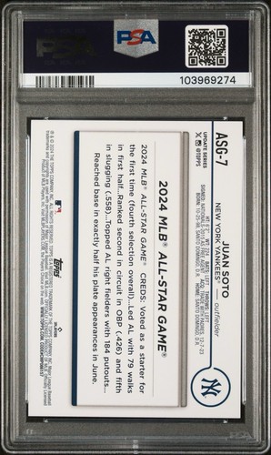 2024 Topps Update Series 2024 All-Star Game Blue #ASG-7 Juan Soto | PSA ...
