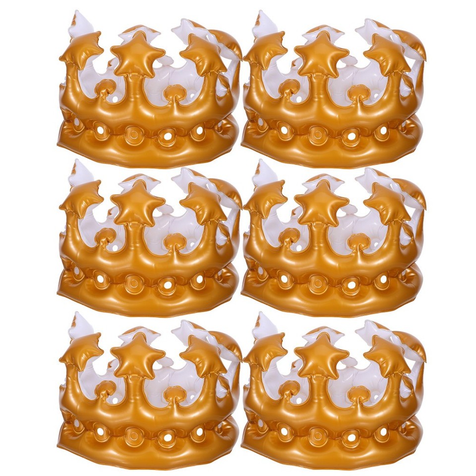6Pcs Party Festival Inflatable Crown Birthday Crown Prop Fancy Dress ...