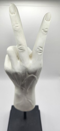 Peace Sign Hand Statue Art Sculpture 14" x 3” | eBay