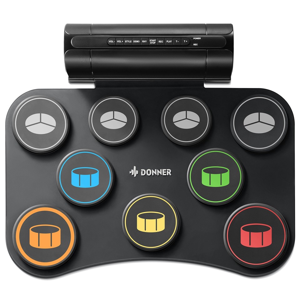 Donner DED-20 SE Electric Drum Pad 9 Pads Roll Up Built-in Speaker ...