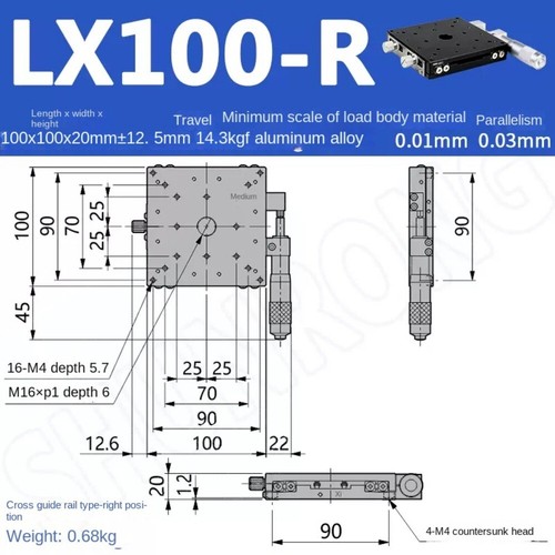 XY Axis Translation Stage LY100/125 Optics Micrometer Manual Fine ...