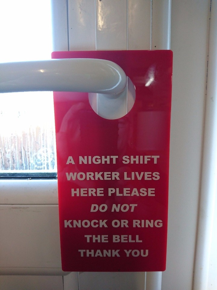 NIGHT SHIFT WORKER DO NOT DISTURB KEEP QUIET SLEEPING DOOR SIGN | eBay