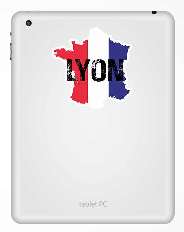 2 x 10cm Lyon France Vinyl Stickers - French Flag Sticker Laptop ...